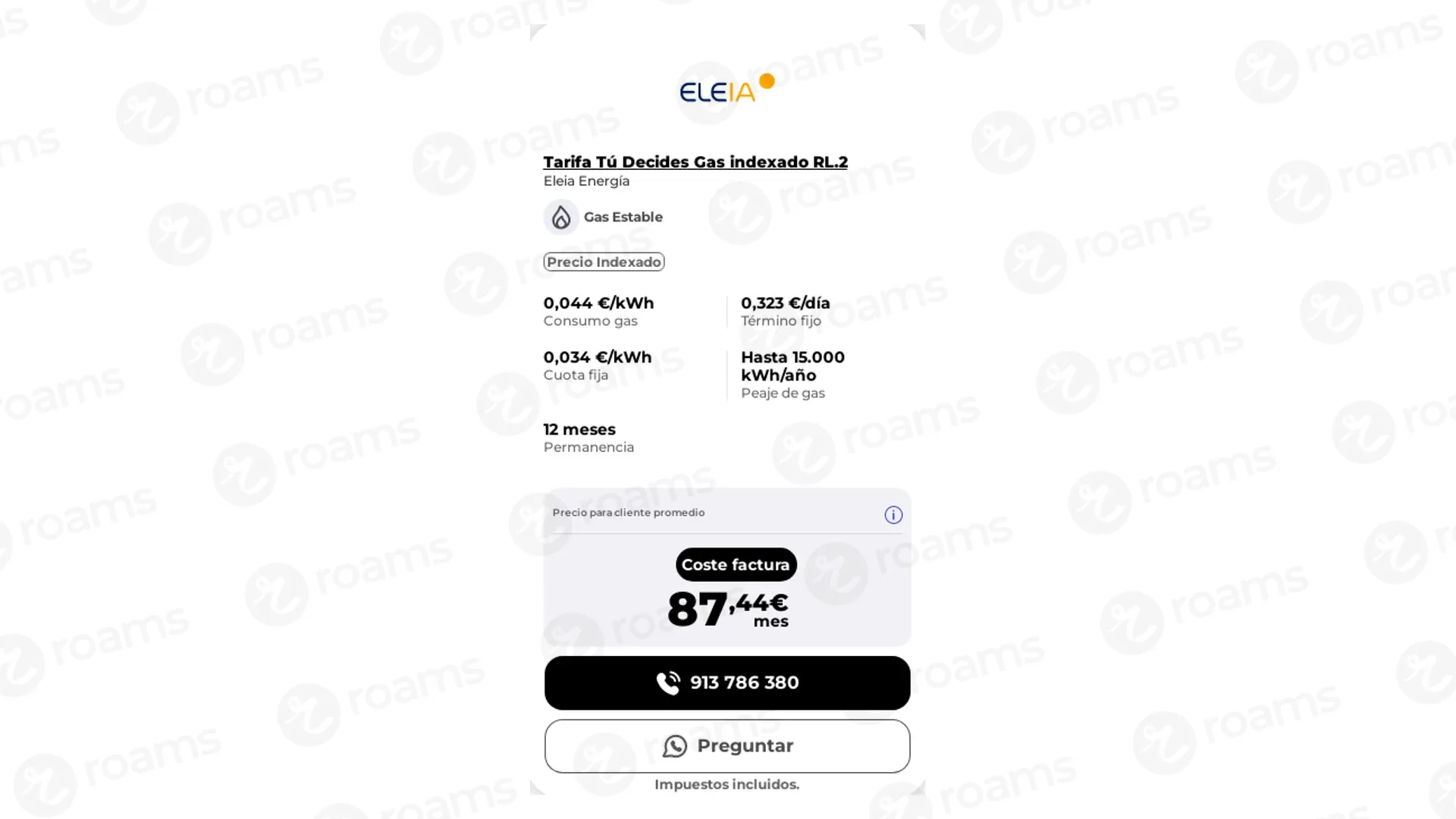 Tarifa Tú Decides Gas indexado RL.2 | Eleia Energía